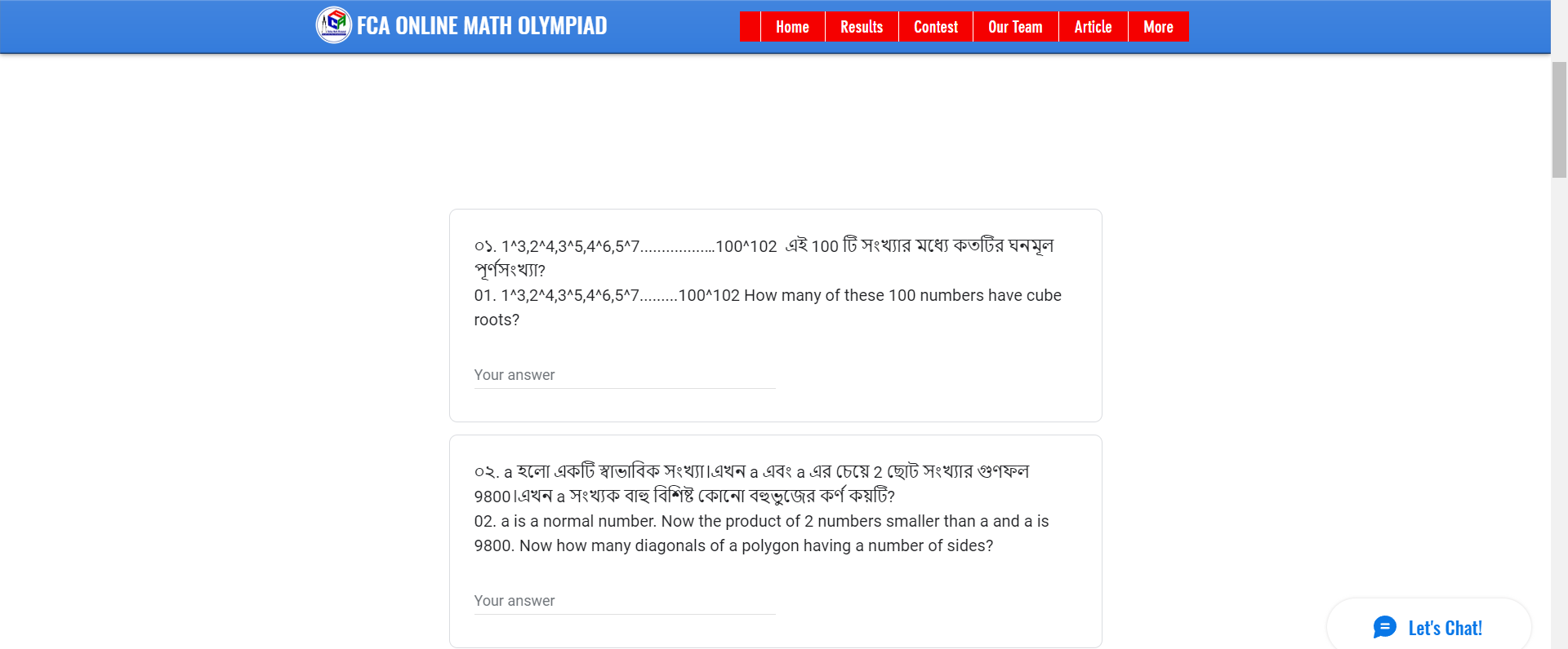 Programming problems and Competitions :: HackerRank
